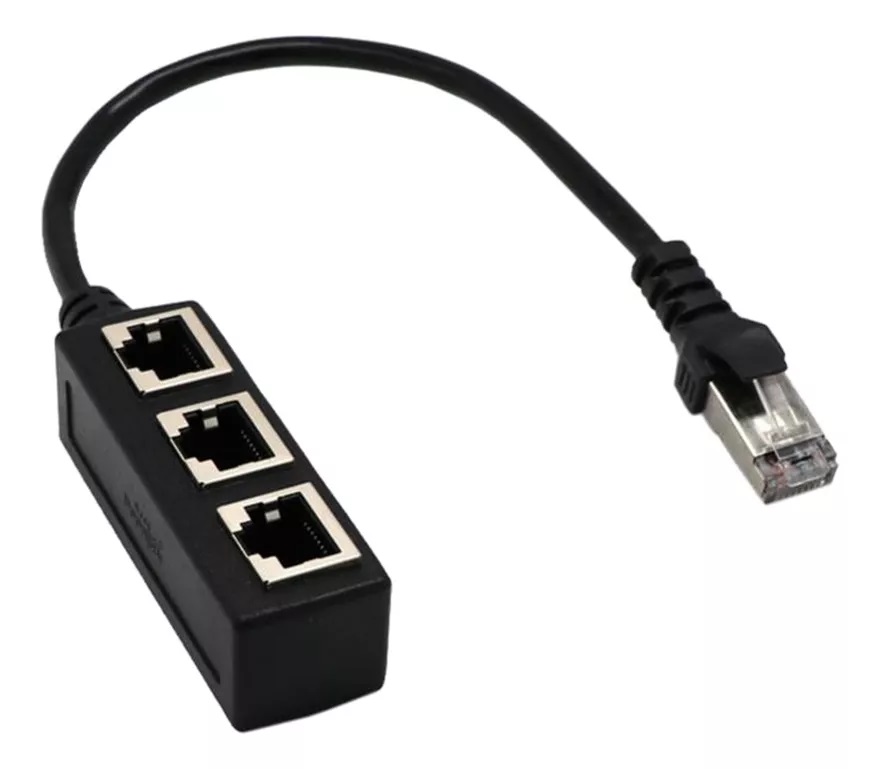 Rj45 A 3 Puertos Ethernet Lan Divisor De Red Extensor SKU: | Tecno-Hub